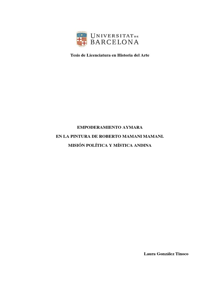 Empoderamiento Aymara en El Arte de Roberto Mamani Mamani. Misión Política y Mística Andina ...