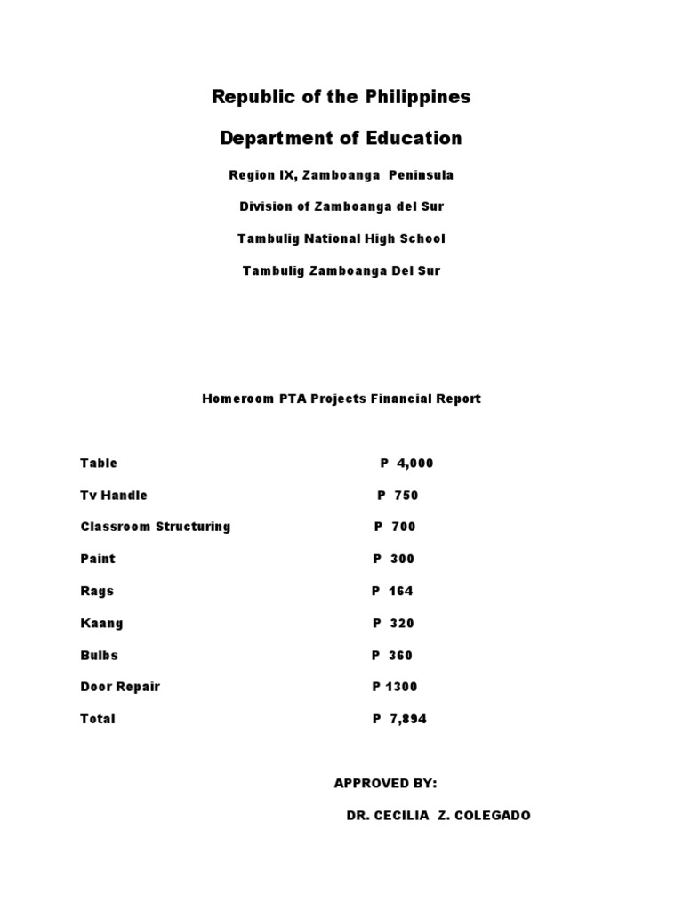 Homeroom Pta Projects | PDF