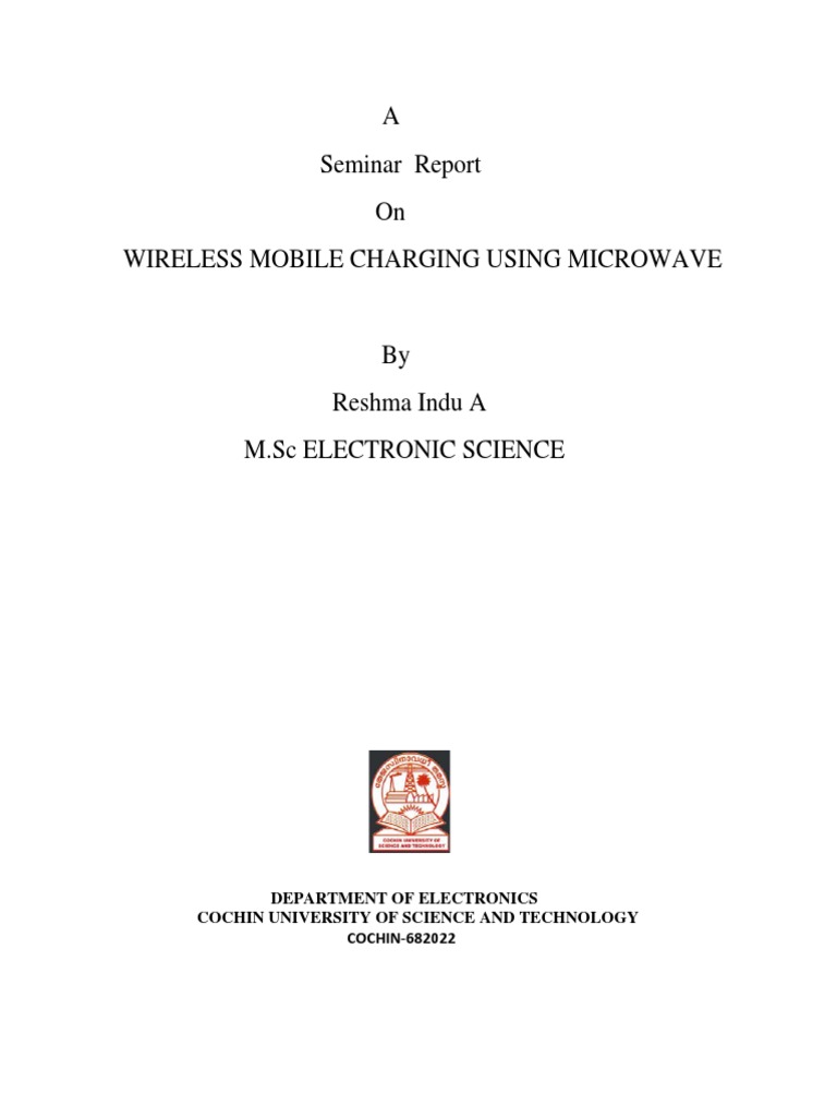 Seminar Report Wireless Charging of Mobile Using Microwave PDF | PDF ...