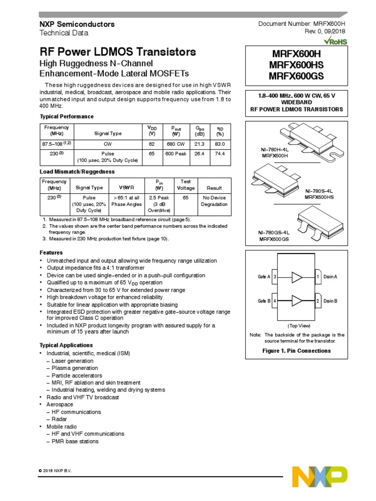 RF Power Ldmos Transistors: High Ruggedness N - Channel Enhancement - Mode Lateral Mosfets | PDF ...