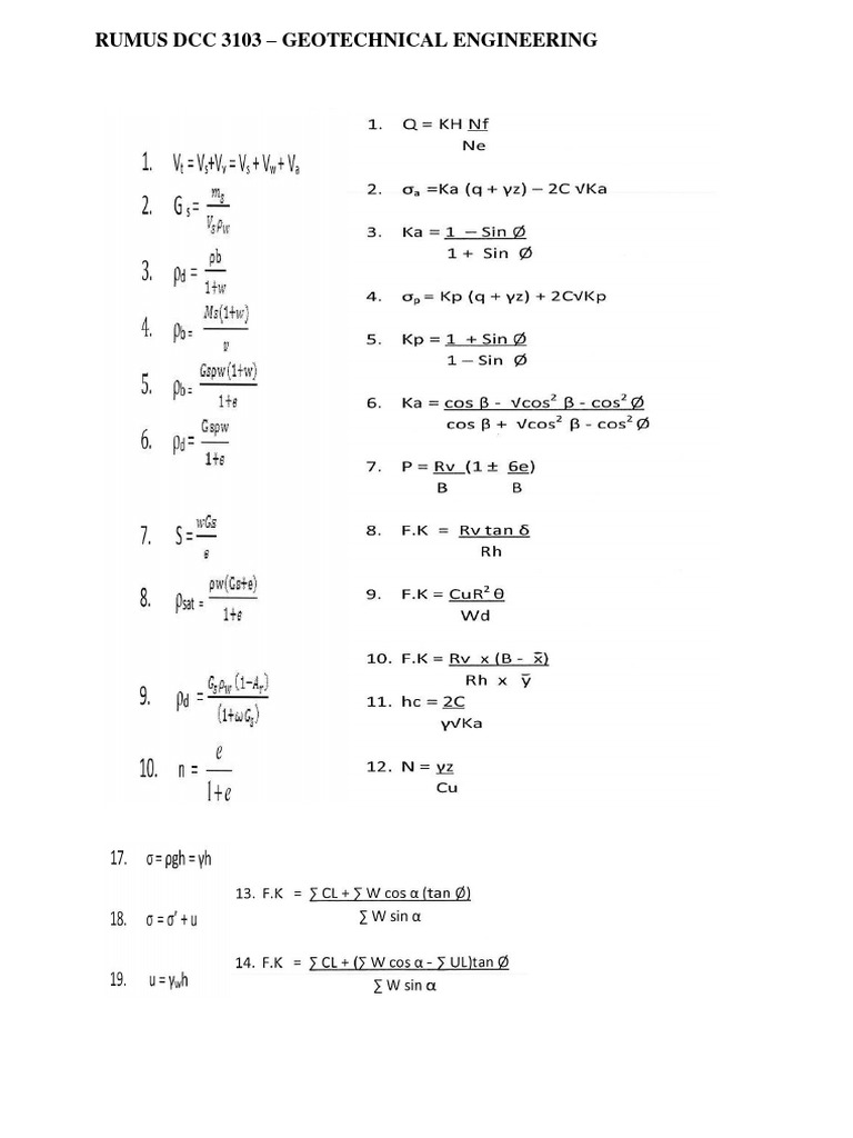 Rumus DCC 3103 | PDF Rumus DCC 3103 | PDF