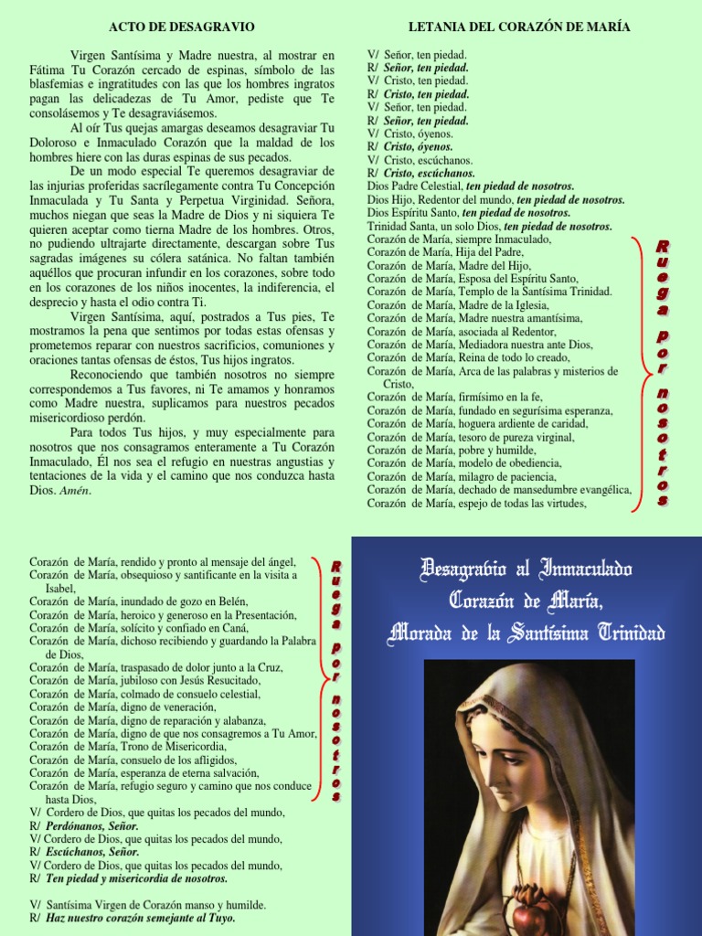 Acto de Desagravio Inmaculado Corazón de María | PDF | Cristo (título ...