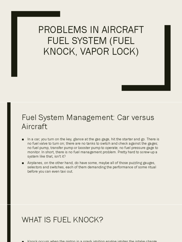 Fuel Knock, Vapor Lock | PDF | Gasoline | Carburetor