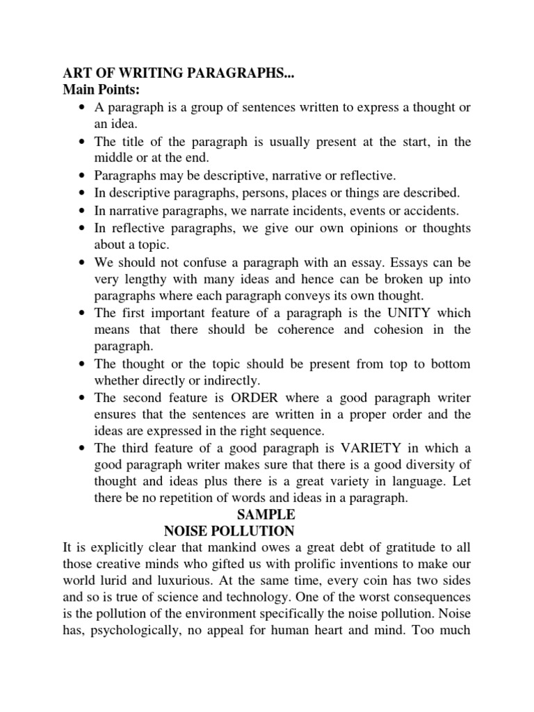 Art of Writing Paragraphs | PDF