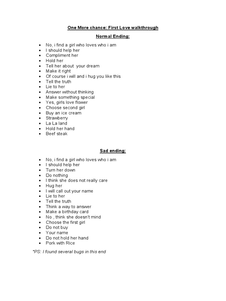 One More Chance Walktrough PDF | PDF