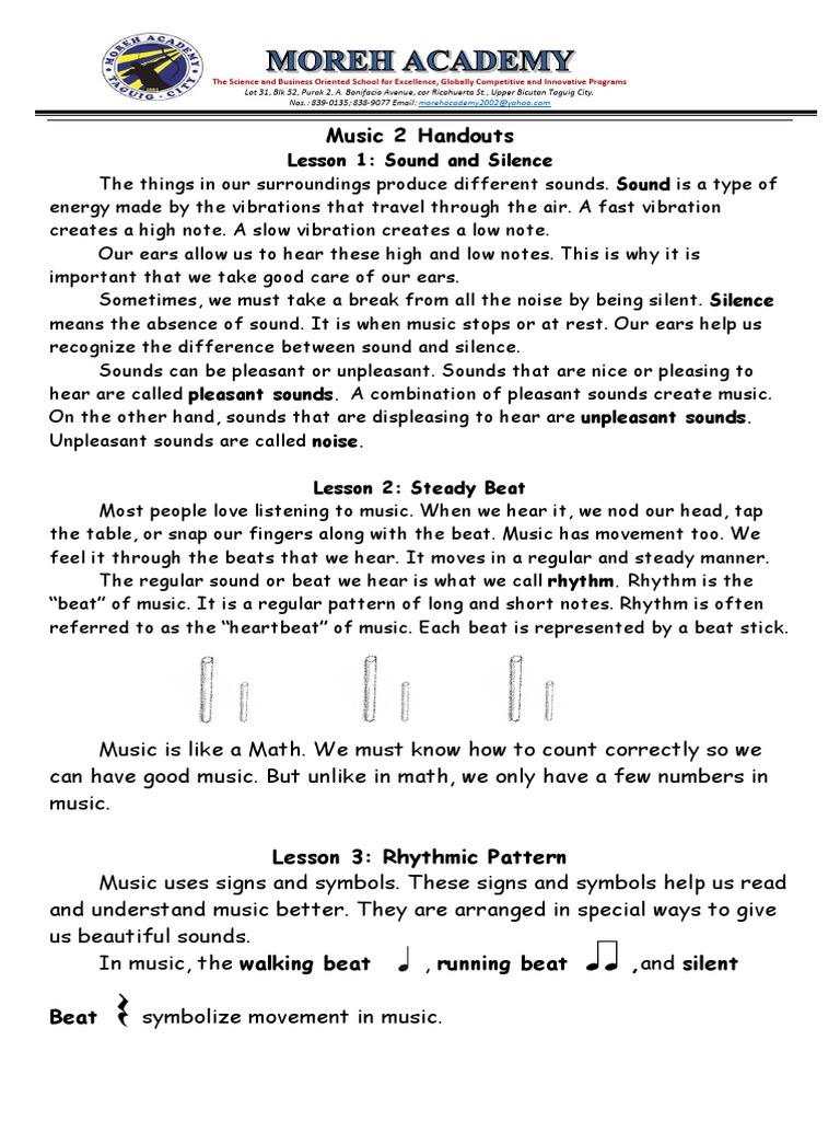 Handouts | PDF | Rhythm | Clef