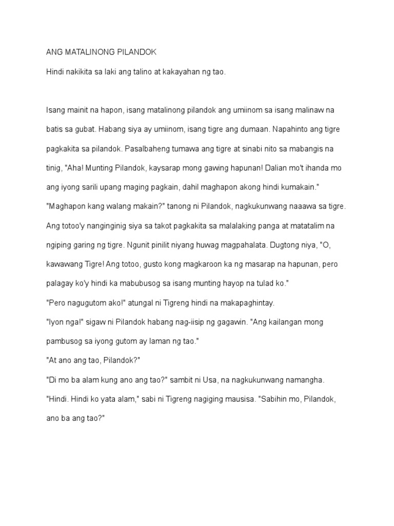 Pilandok Matalinong Ang