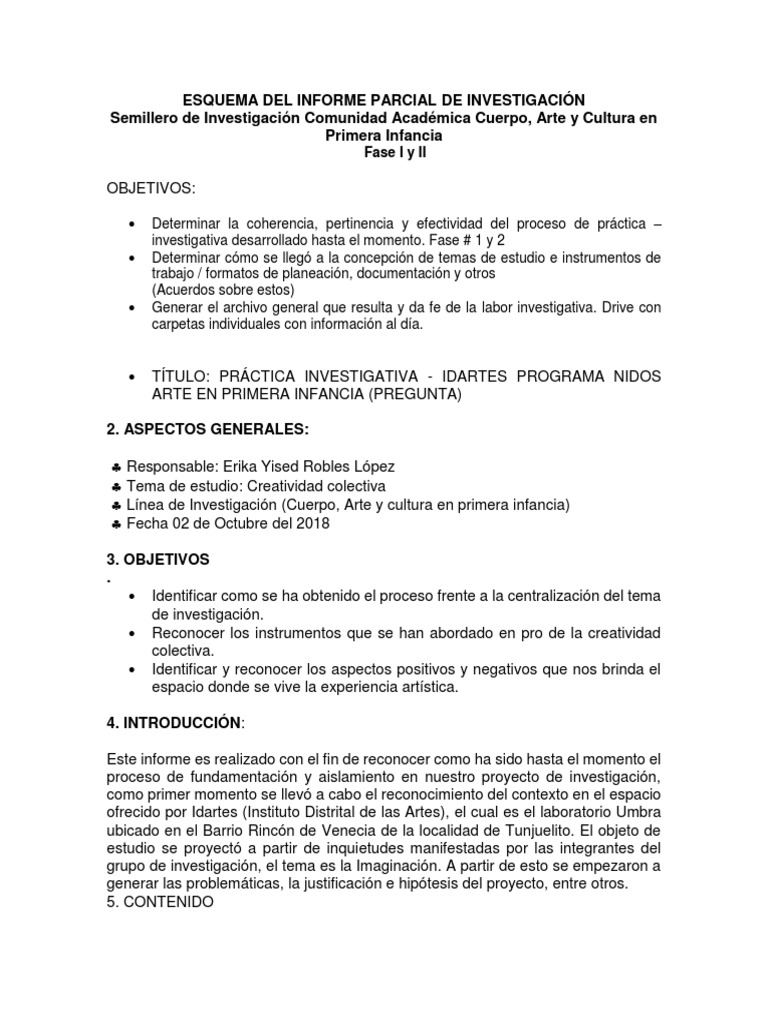 Informe Parcial de Investigación 1fase | Descargar gratis PDF | Aprendizaje | Cognición