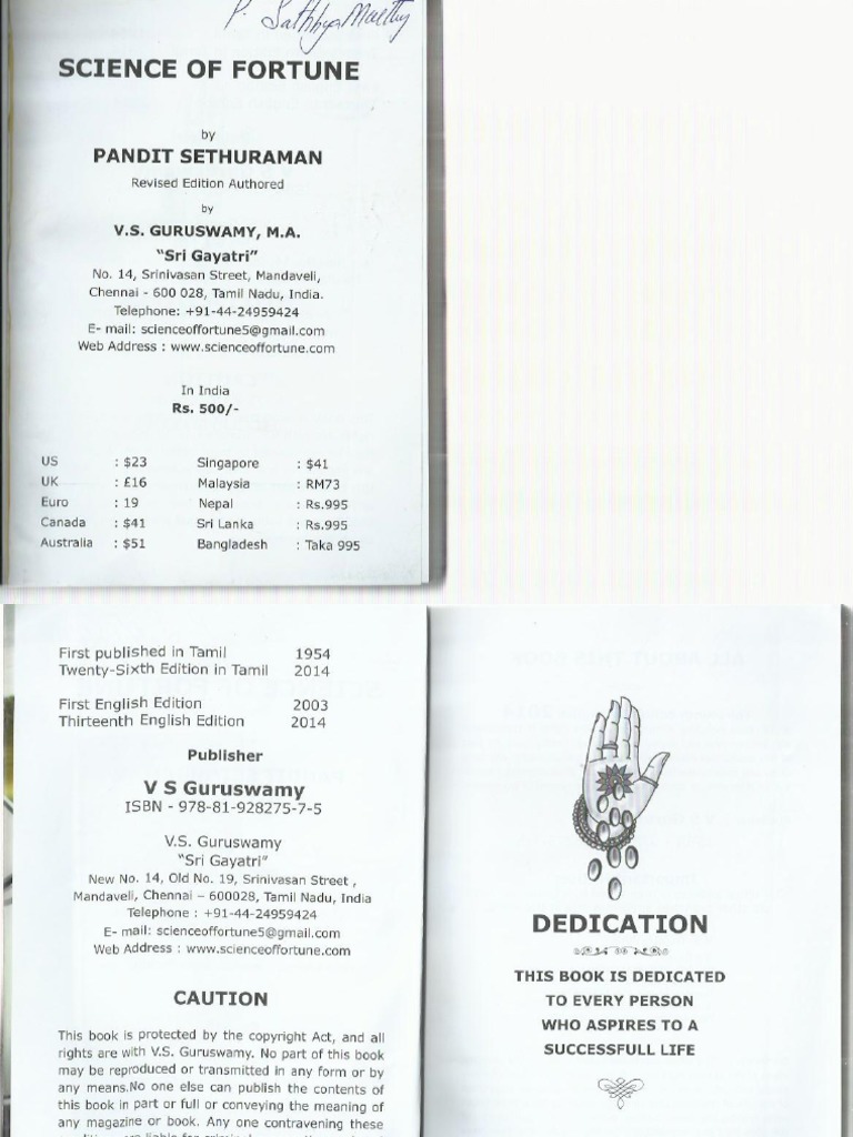 Numerology Pandit Sethuraman | PDF