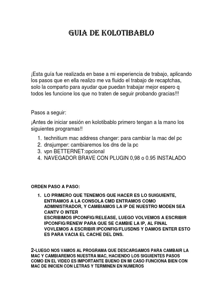 Guia de Kolotibablo | PDF