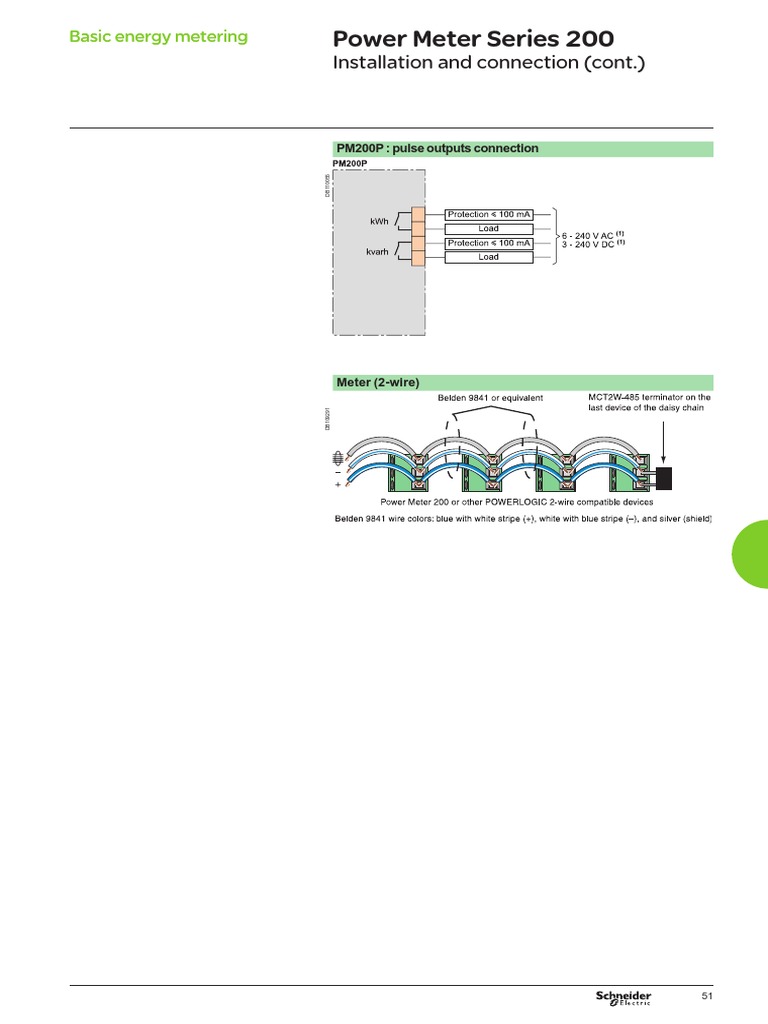 Power Meter Series 200: Installation and Connection (Cont.) | PDF ...