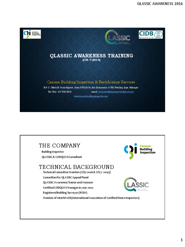 New Qlassic Assessment A Better Assessment System Compare To CONQUAS ...