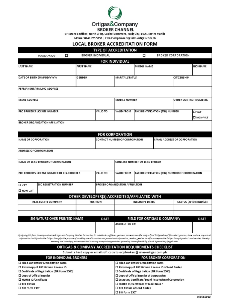Local Broker Accreditation Form | PDF | Identity Document | Social ...