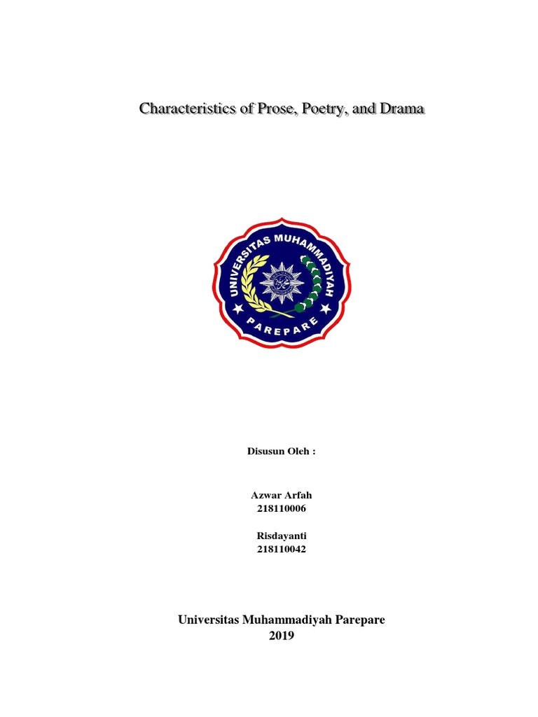 Characteristics of Prose, Poetry, Drama | PDF | General Fiction