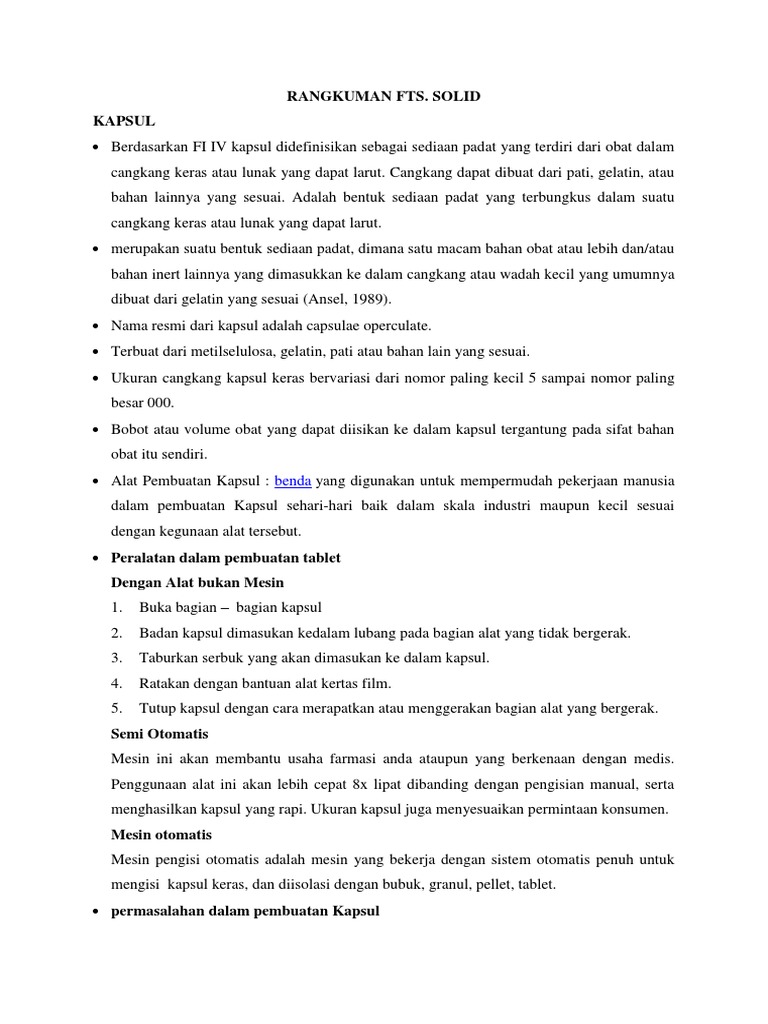 Rangkuman Fts Solid | PDF