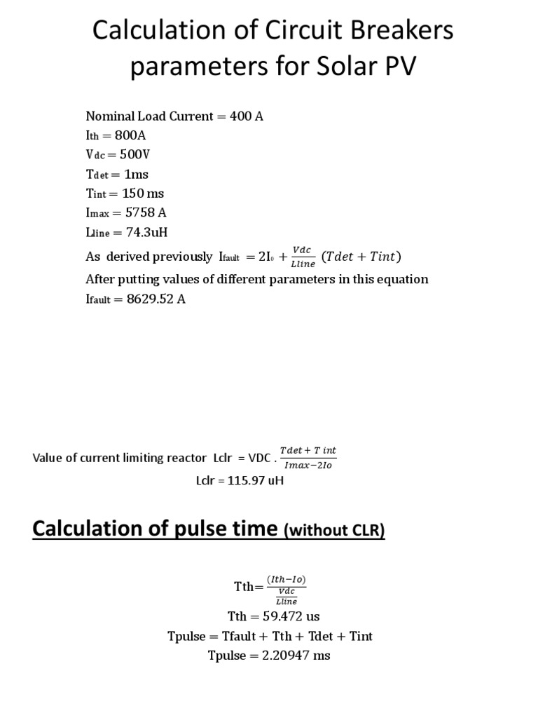 Solar PV Circuit Breaker Calculations | PDF | Solar Power | Electrical ...