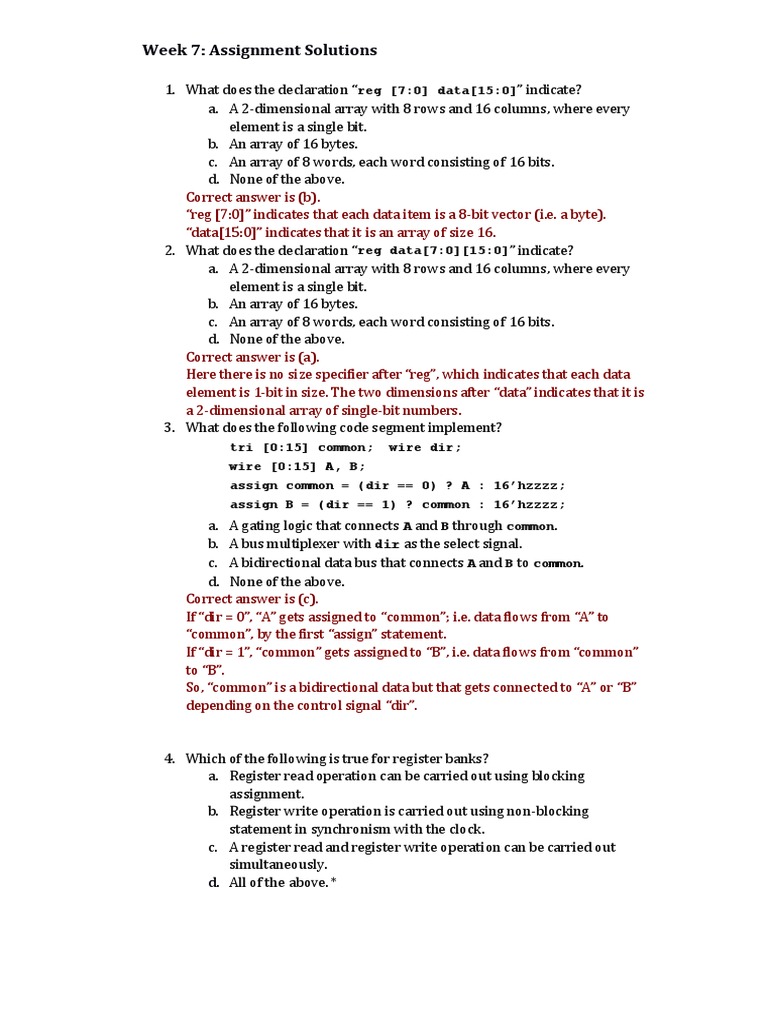 Assignment Week7 | PDF | Array Data Structure | Electronic Design