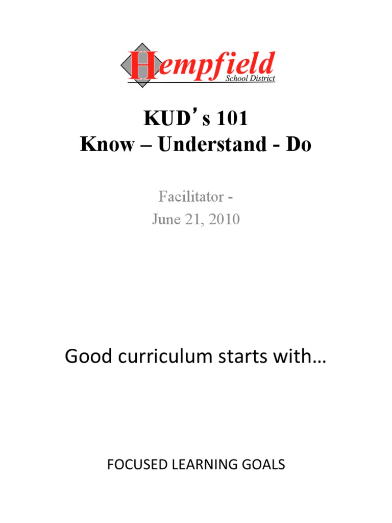 Kud Lessson Plans Guide | PDF | Knowledge | Curriculum