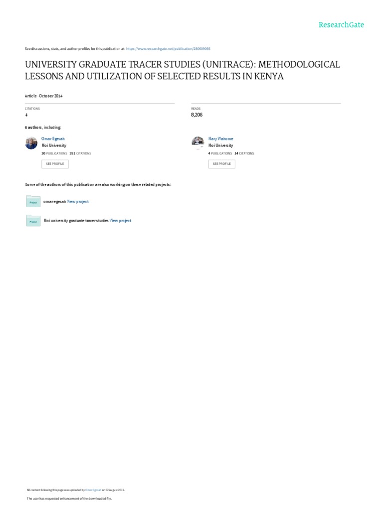 UNITRACE: Graduate Tracer Study Insights | PDF | Employment ...