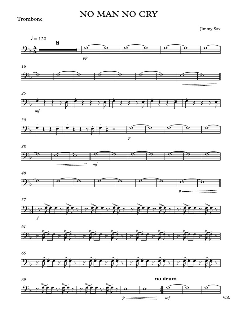 No Man No Cry - Trombone PDF | PDF
