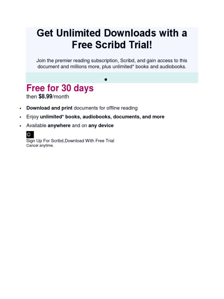 Get Unlimited Downloads With A Free Scribd Trial! | PDF