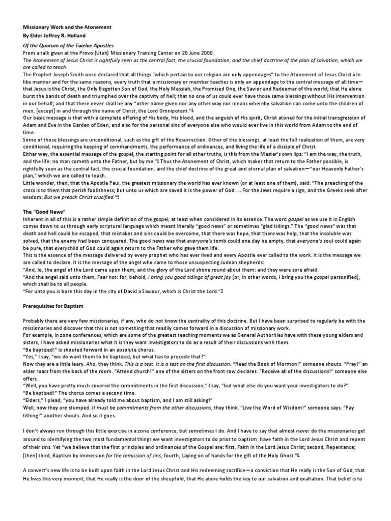 Talk Compilation For Missionaries | PDF | Baptism | Missionary (Lds Church)