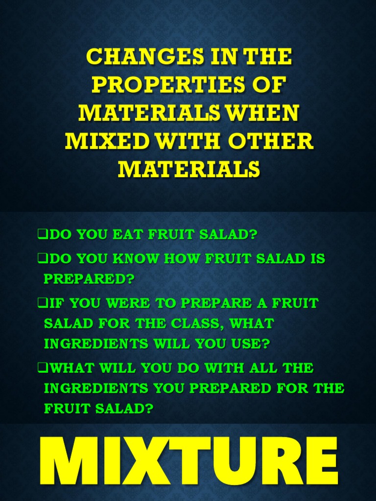 Lesson 12 Solid Mixed With Solid | Download Free PDF | Mixture | Salad