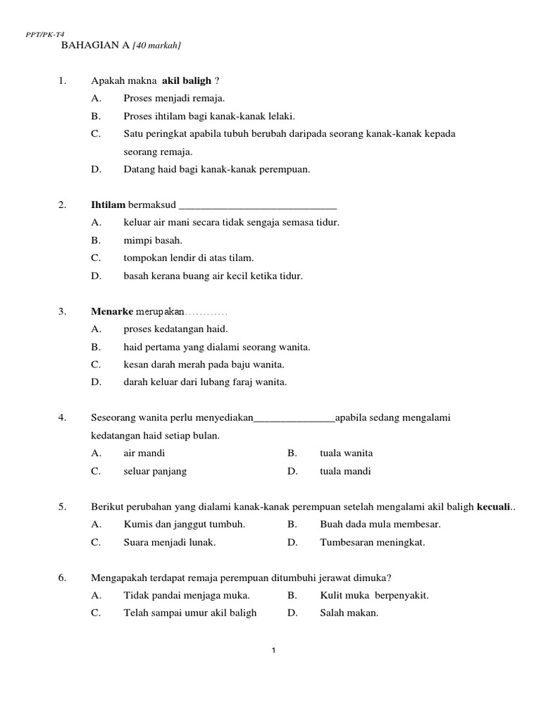 Ihtilam Bermaksud - : (40 Markah) | PDF
