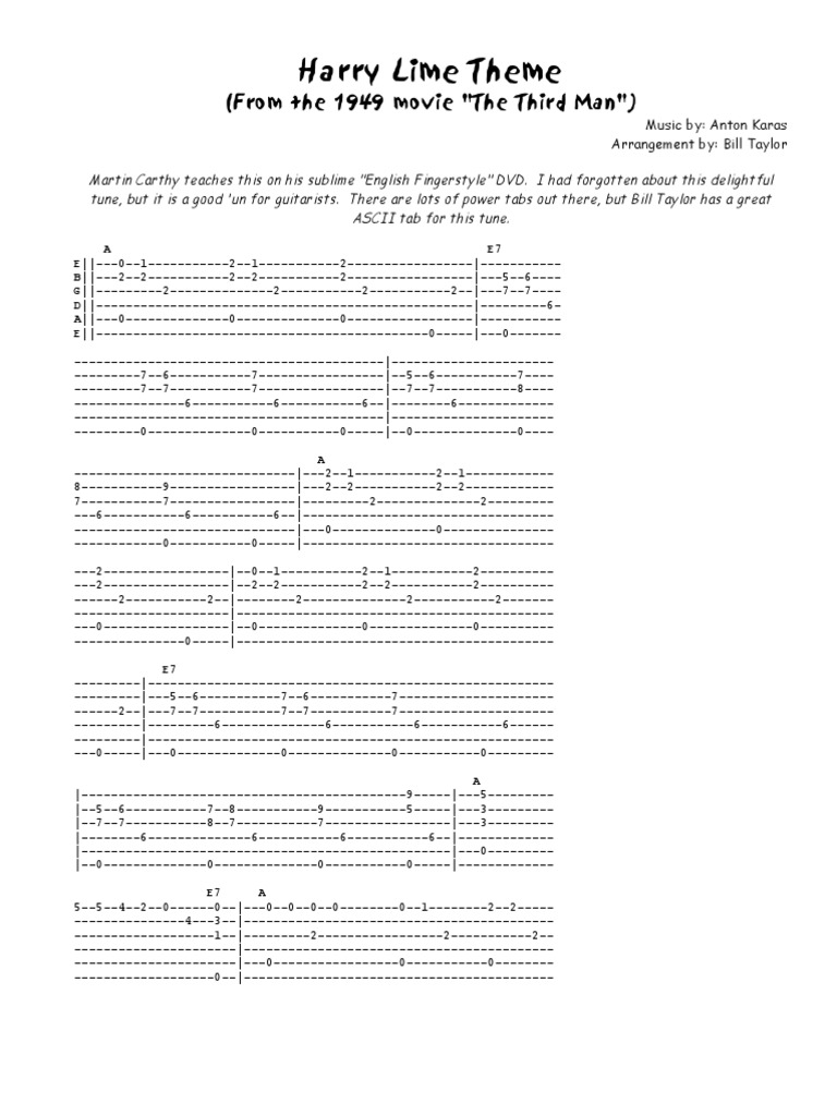 The Harry Lime Theme | PDF | Entertainment (General) | Violence