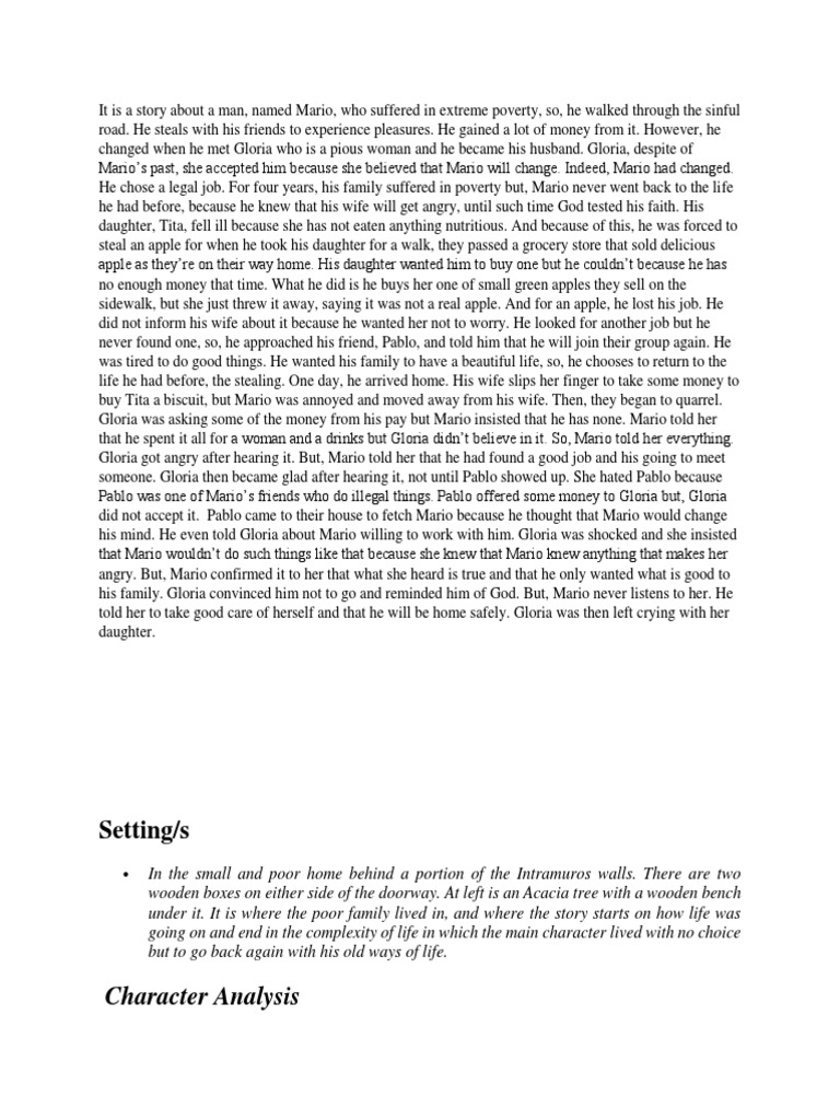 Setting/s: Character Analysis | PDF | Mystery, Thriller & Crime Fiction