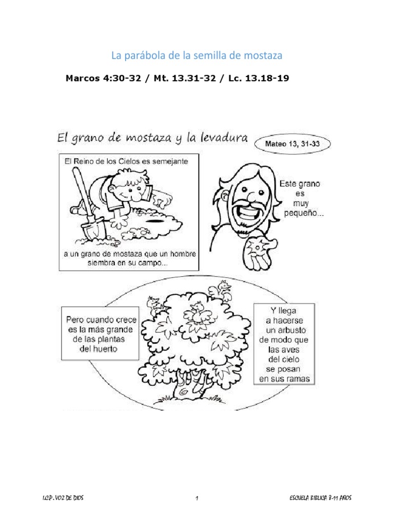 La Parábola de La Semilla de Mostaza | PDF | Siembra | Parábolas de Jesús