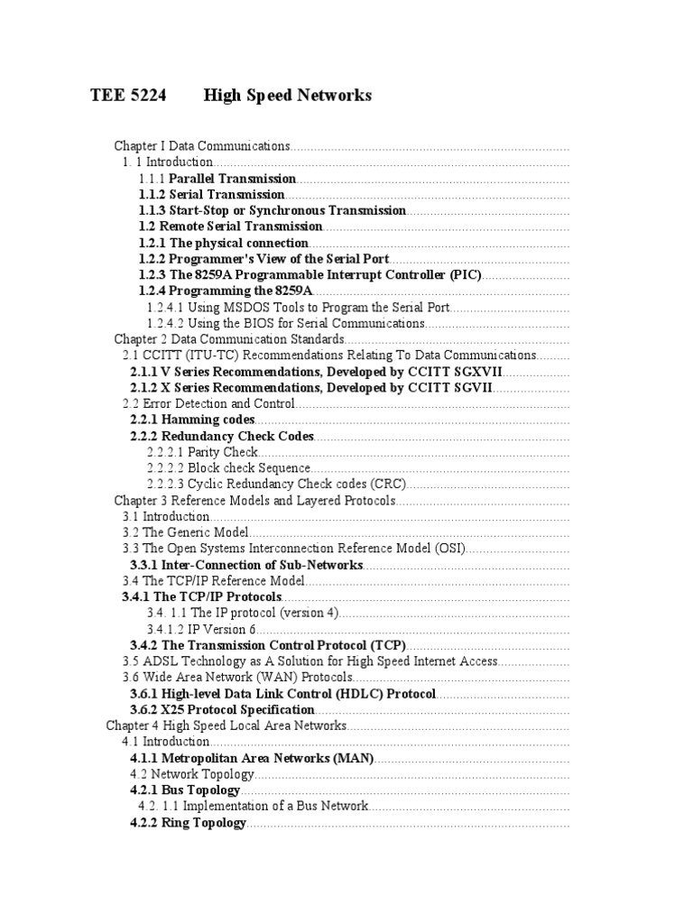 High Speed Networks | PDF | Computer Network | Internet Protocol Suite