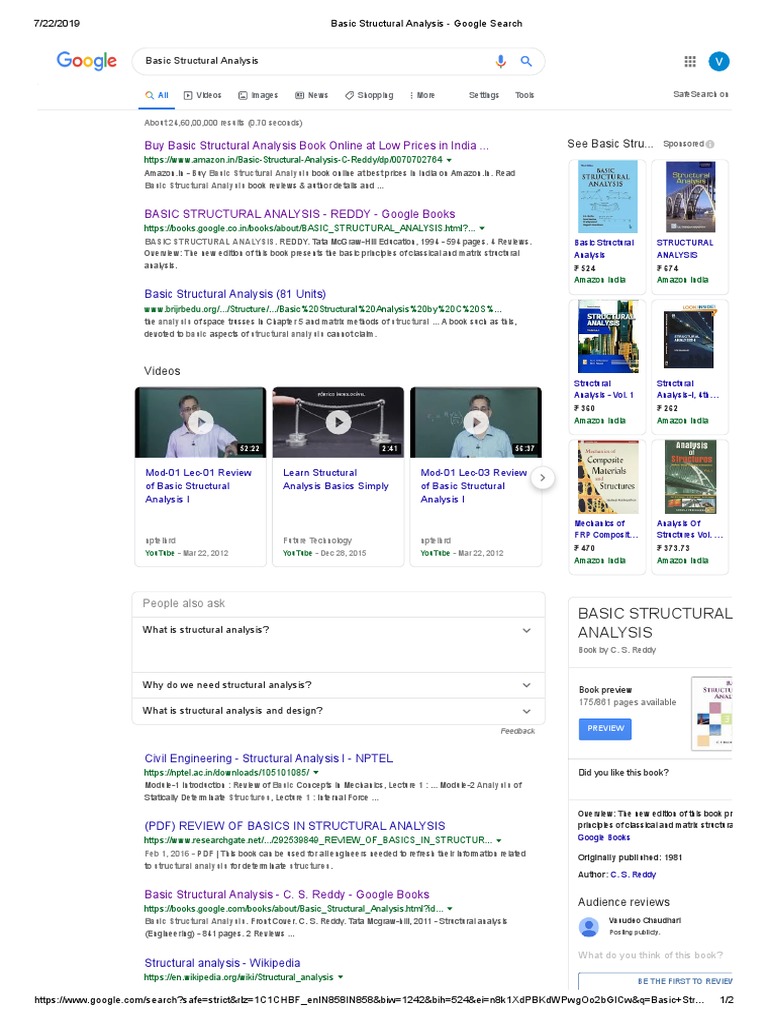 Basic Structural Analysis - C.S.Reddy - Google Search PDF | PDF ...