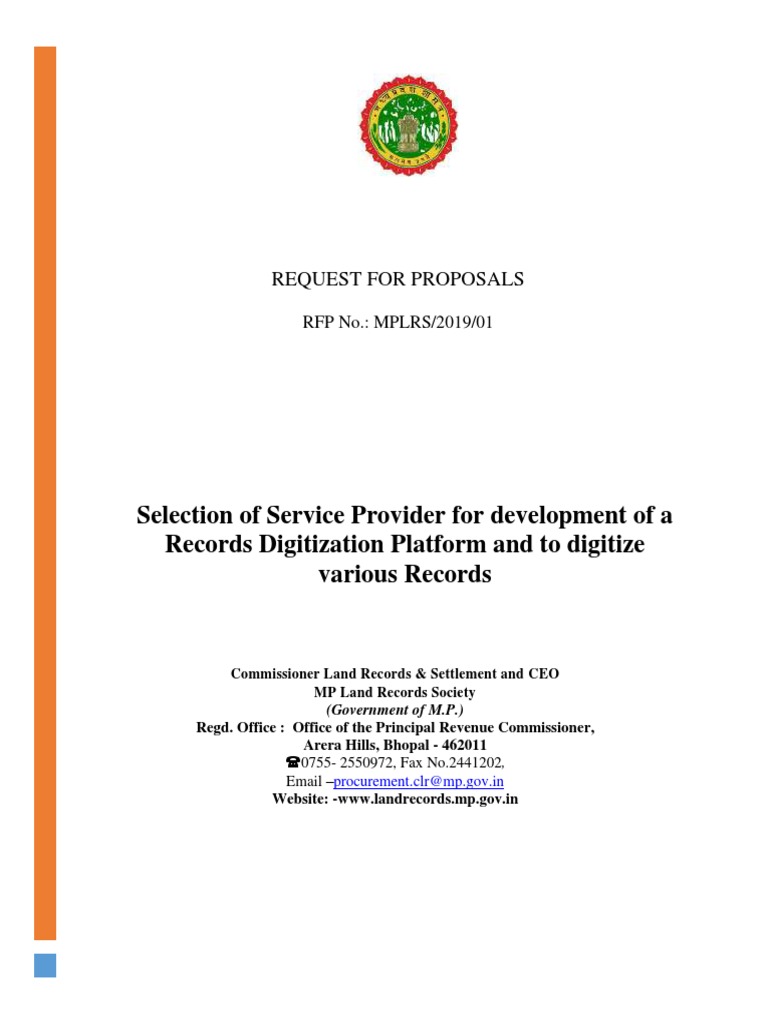MPLRS Digitization RFP Final PDF | PDF | Request For Proposal | Records ...