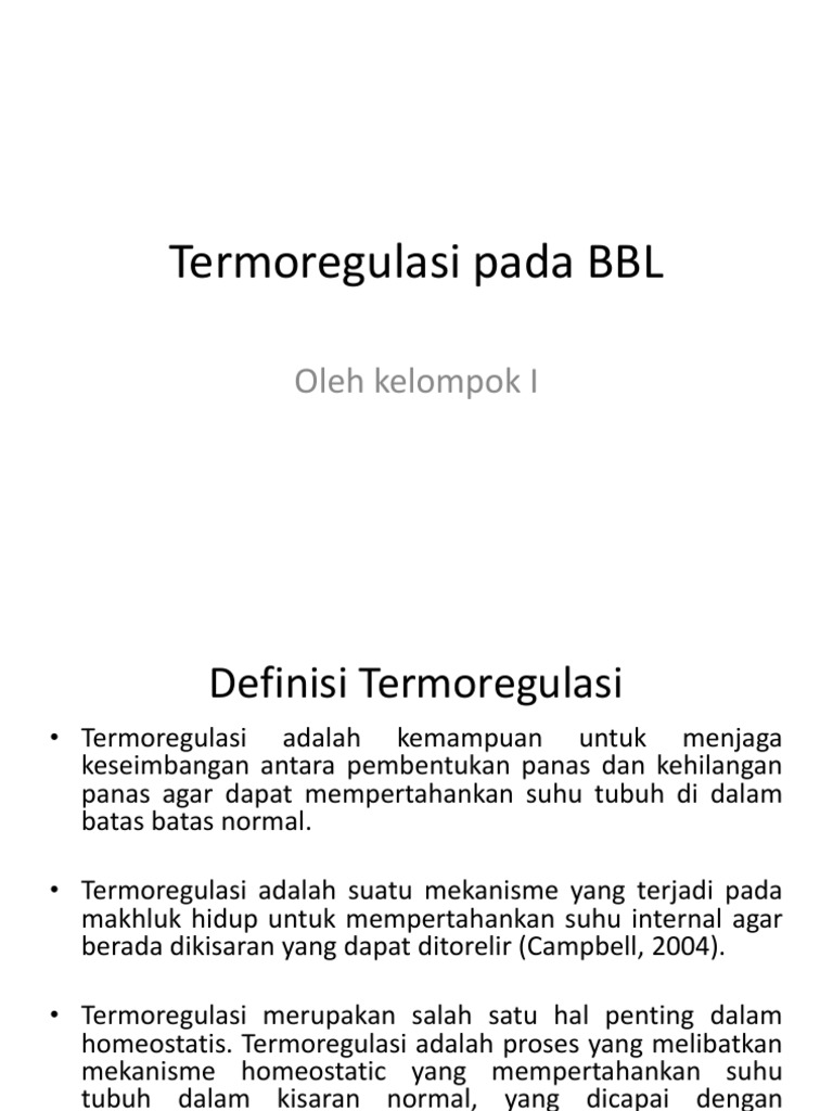 Termoregulasi Bayi Baru Lahir | PDF | Pengembangan Diri | Kesehatan Holistik
