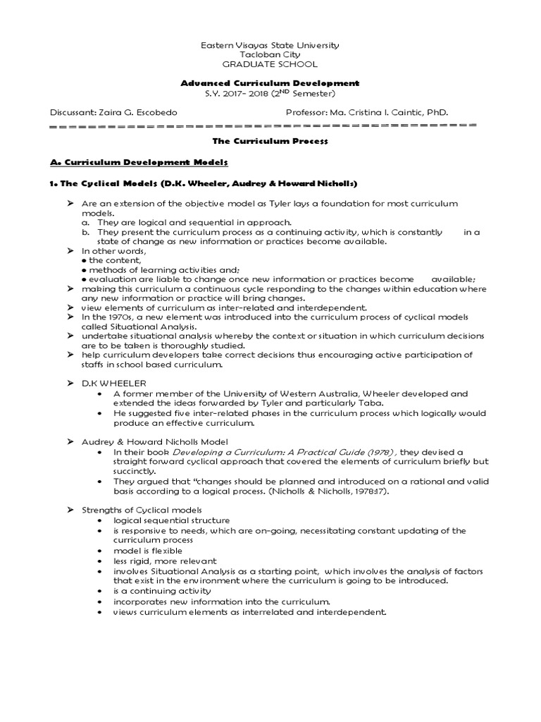 Advanced Curriculum Development: D.K. Wheeler, Audrey & Howard Nicholls ...