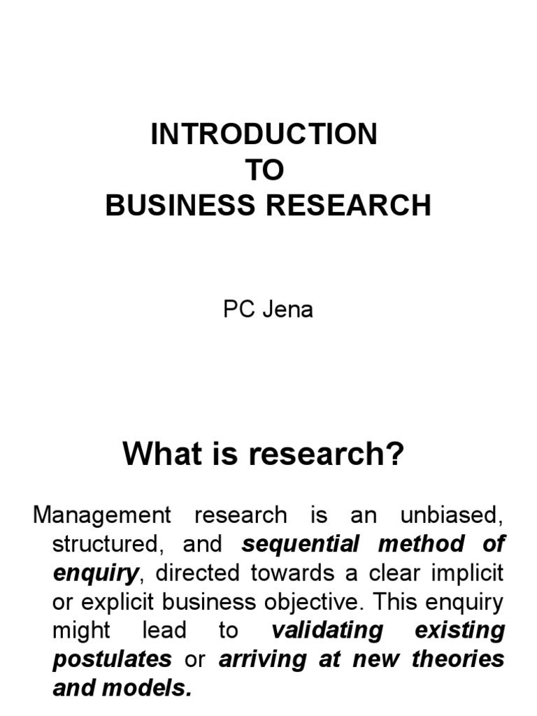 Introduction To Business Research | PDF | Hypothesis | Scientific Method