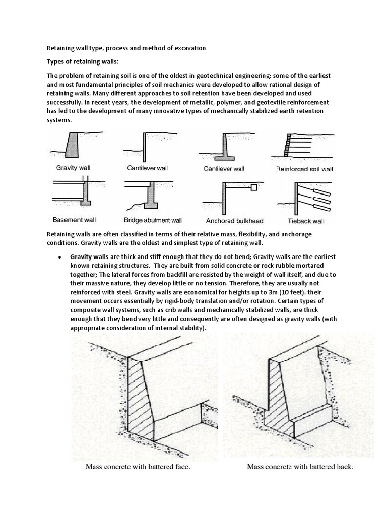 Retaining Wall Type | Download Free PDF | Bending | Classical Mechanics