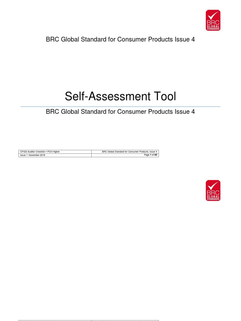 BRC Self Assessment V4 | PDF | Audit | Risk Assessment