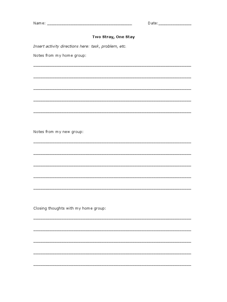 Two Stray, One Stay Template Sec | PDF