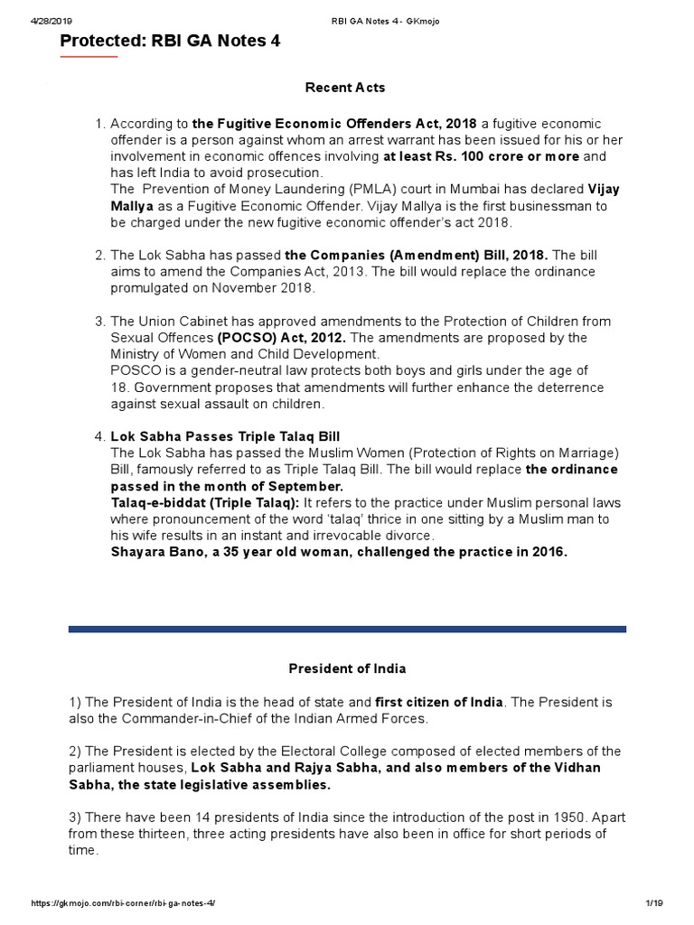Rbi Ga Notes 4 Gkmojo Pdf Nature