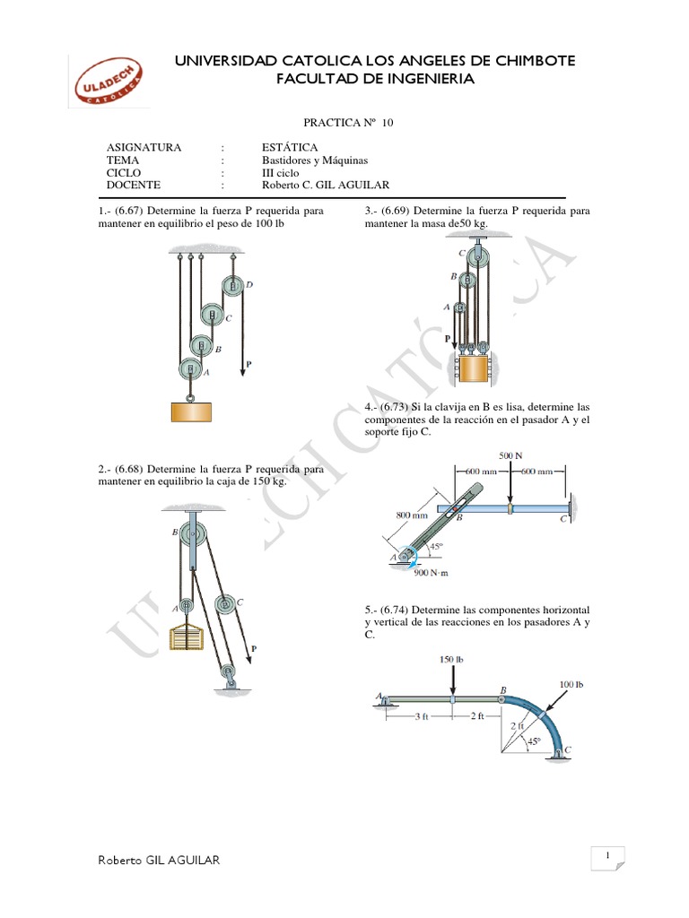 Informe de Estatica | PDF | Ingeniería mecánica | Naturaleza
