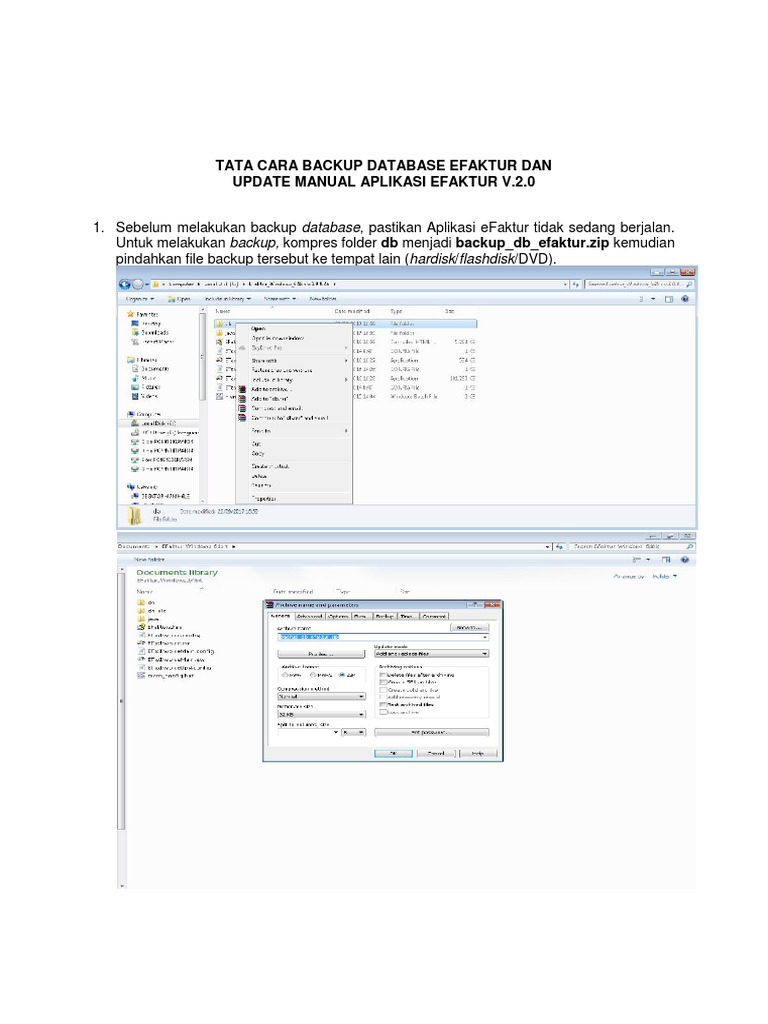 Tata Cara Backup Database Efaktur v.2.0 PDF | PDF