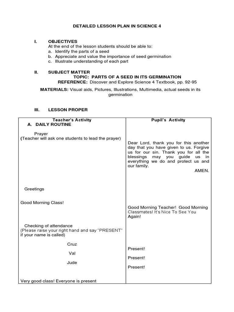Grade 4 Science: Seed Parts & Germination | PDF | Seed | Germination