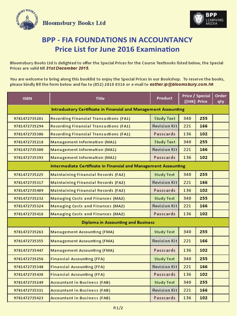 Acca Fia 2015 BPP PDF | PDF