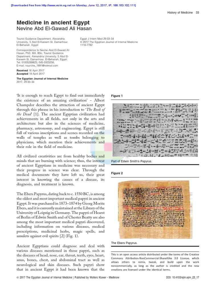 Medicine in Ancient Egypt | PDF | Ancient Egypt | Papyrus