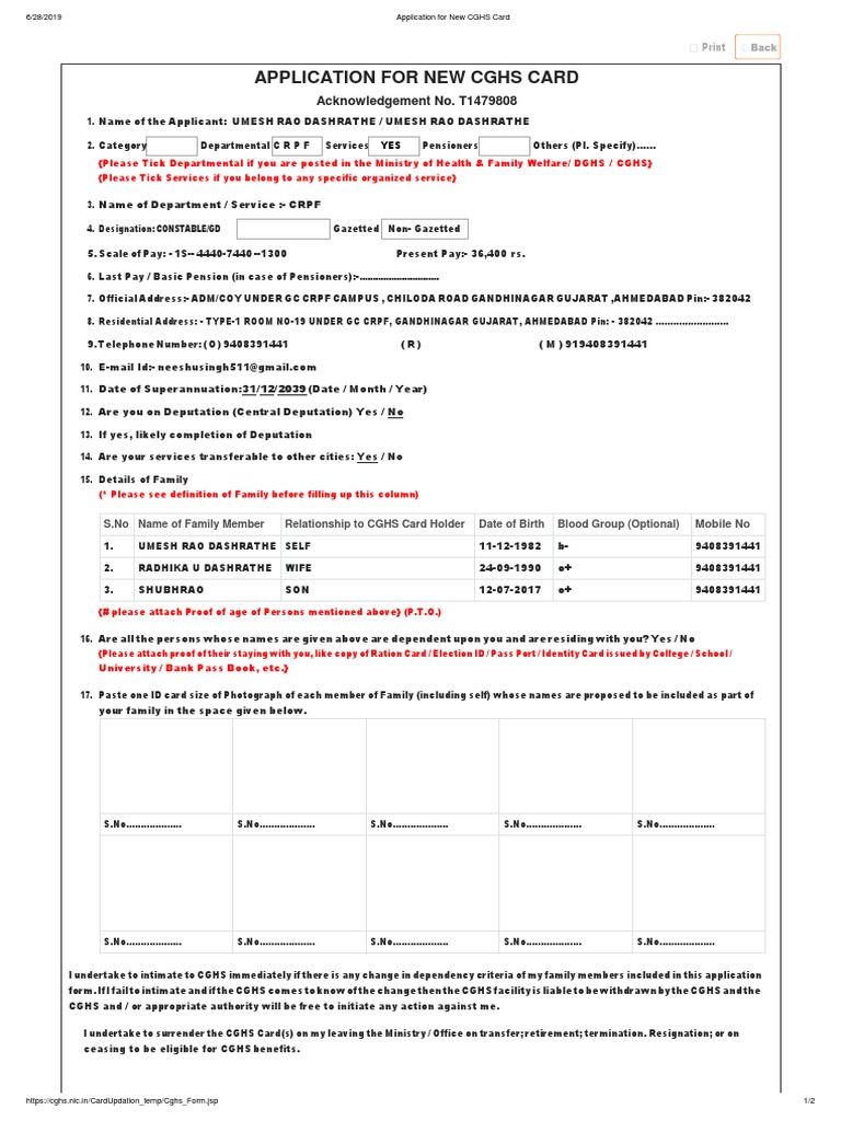 New CGHS Card Application Guide | PDF | Identity Document | Government And Personhood