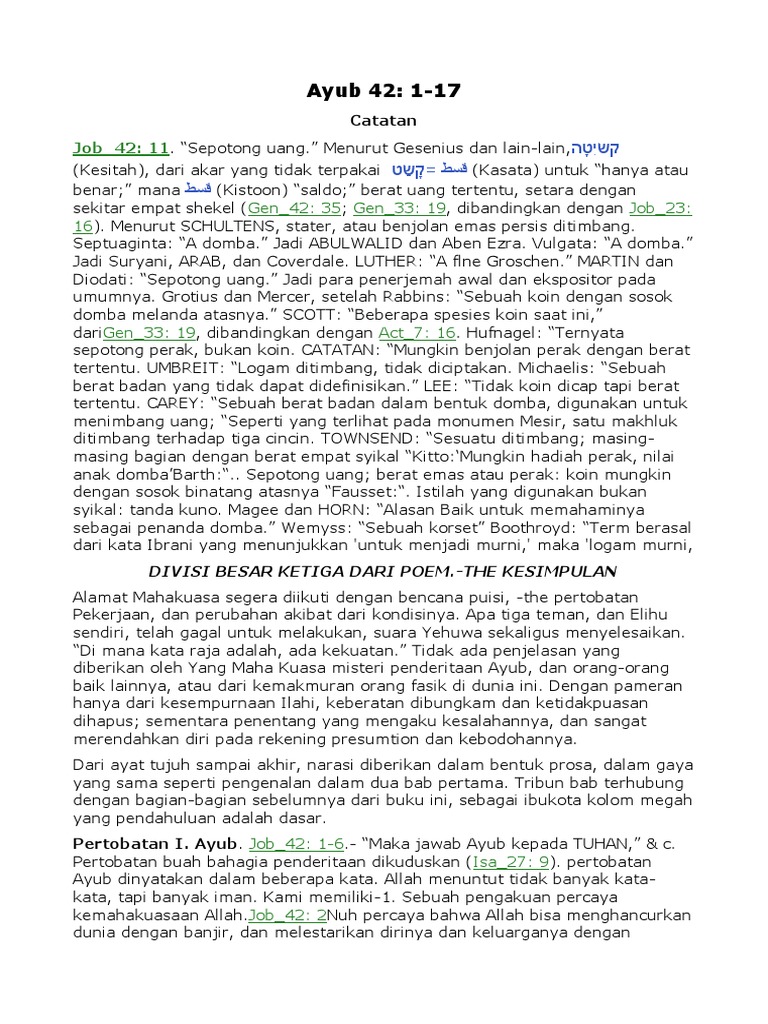 Ayub 42 by The Rev. Thomas Robinson, D.d..en - Id | PDF