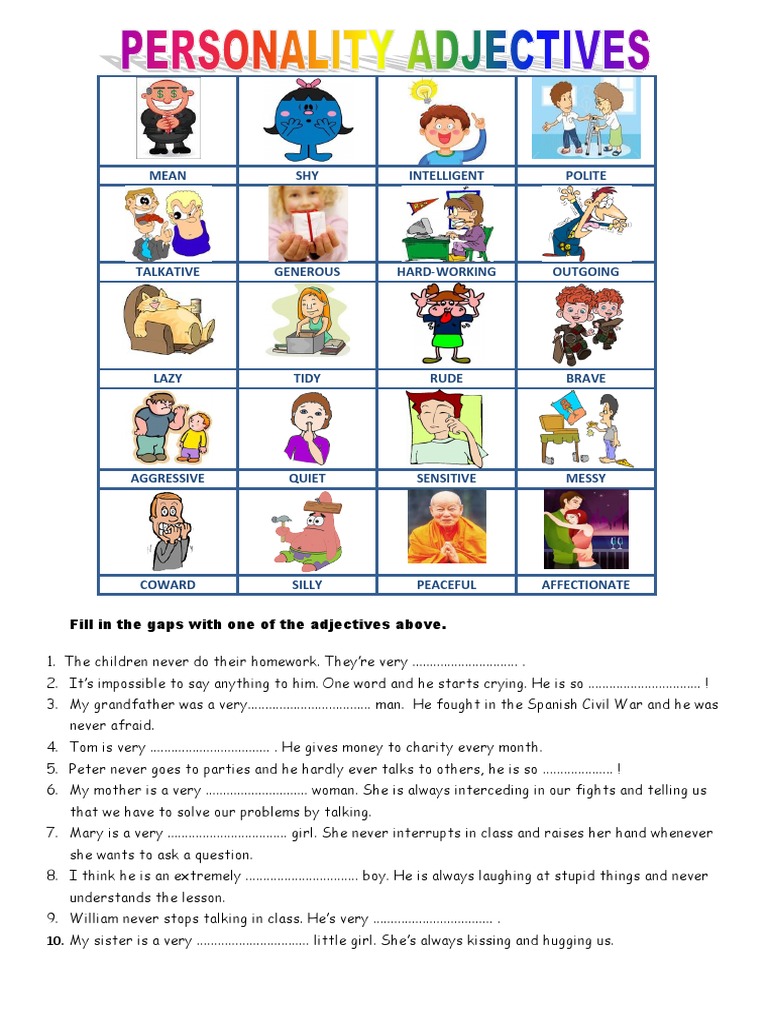 Adjective Gap-Fill for Students | PDF