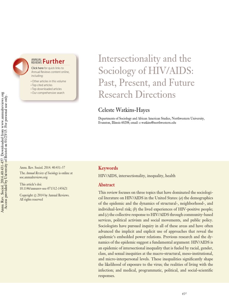 Intersectinality An The Sociology in HIV/AIDS | PDF | Intersectionality ...